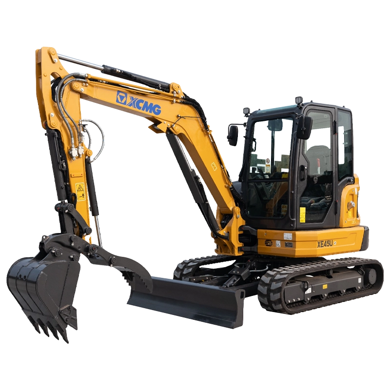 XE45U Mini Excavator: 39.8 HP Kubota Turbo Engine, ROPS/OPG Certified Cab